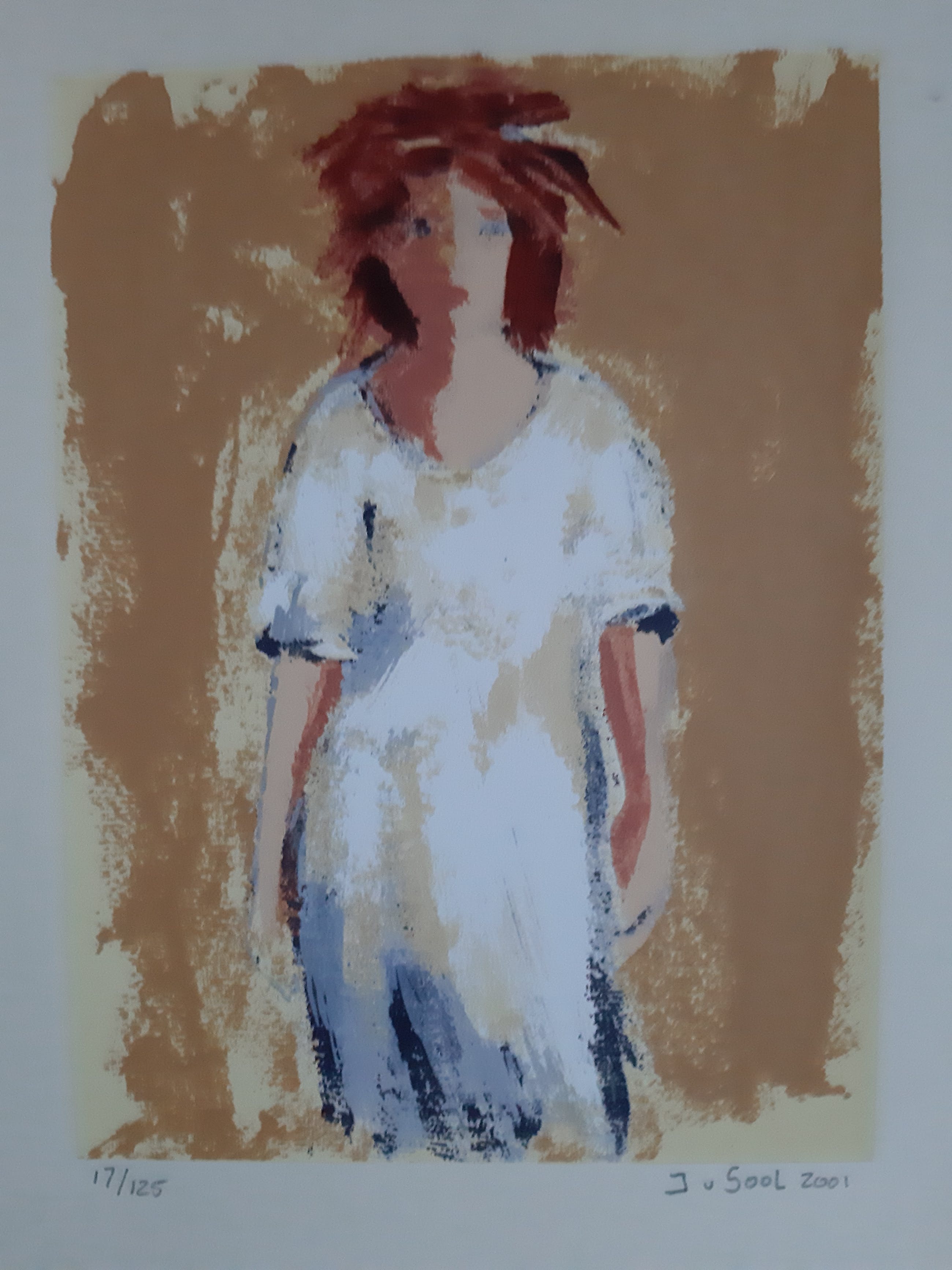 Jose van Gool - Vrouw in witte jurk Verkocht | Kunstveiling.nl