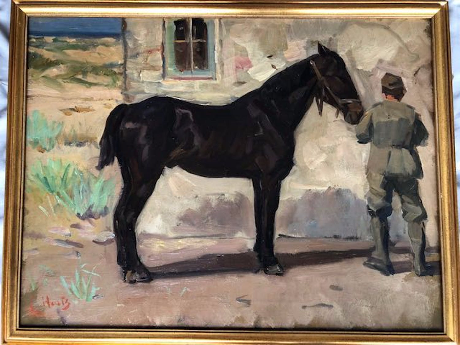 Louis Hartz - Paard met man Verkocht | Kunstveiling.nl
