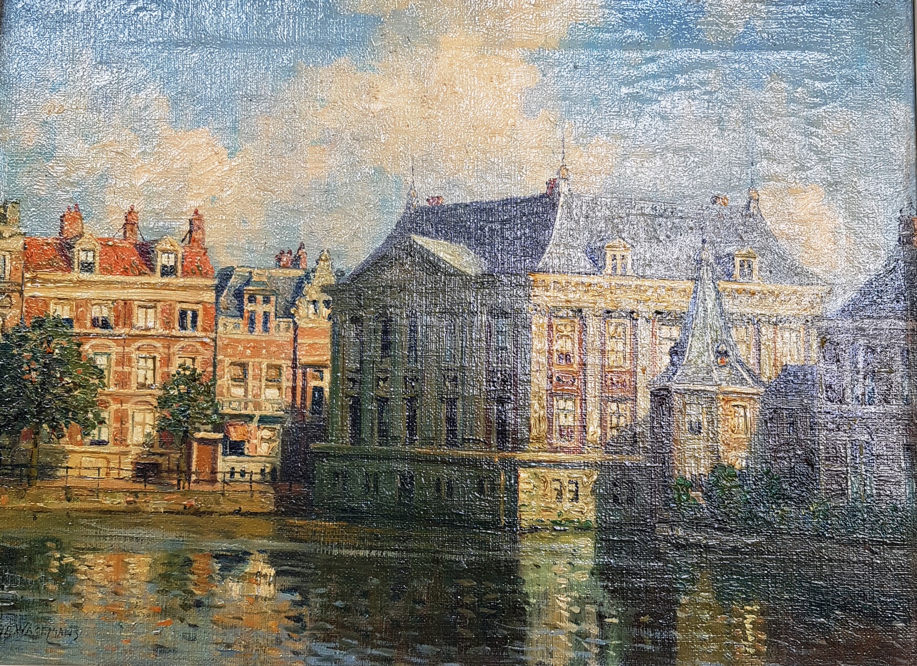 Pieter Wagemans - Den Haag - Hofvijver met torentje Verkocht | Kunstveiling.nl