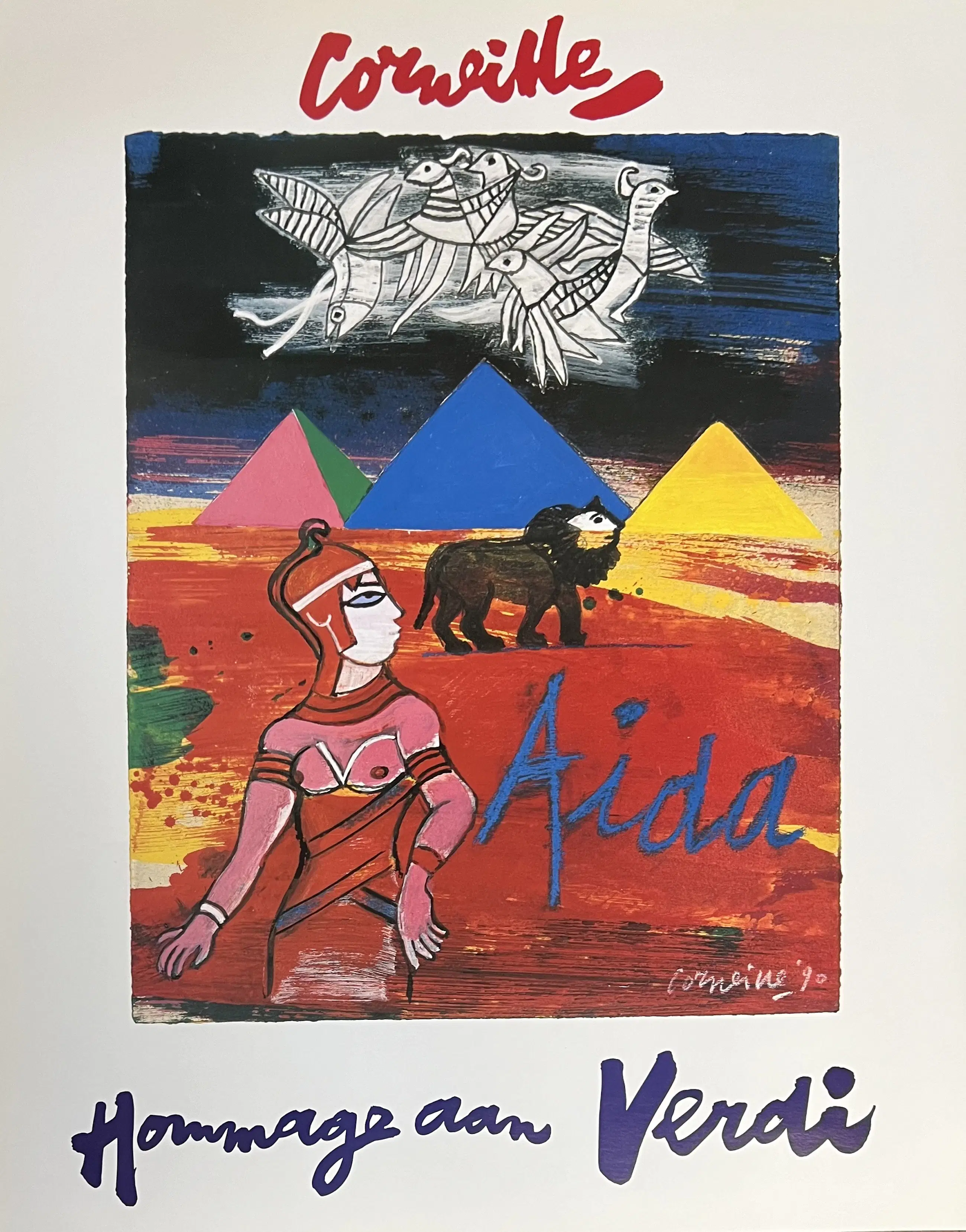 Corneille - Aida-poster Hommage aan Verdi - Met postzegel van Atelier ...