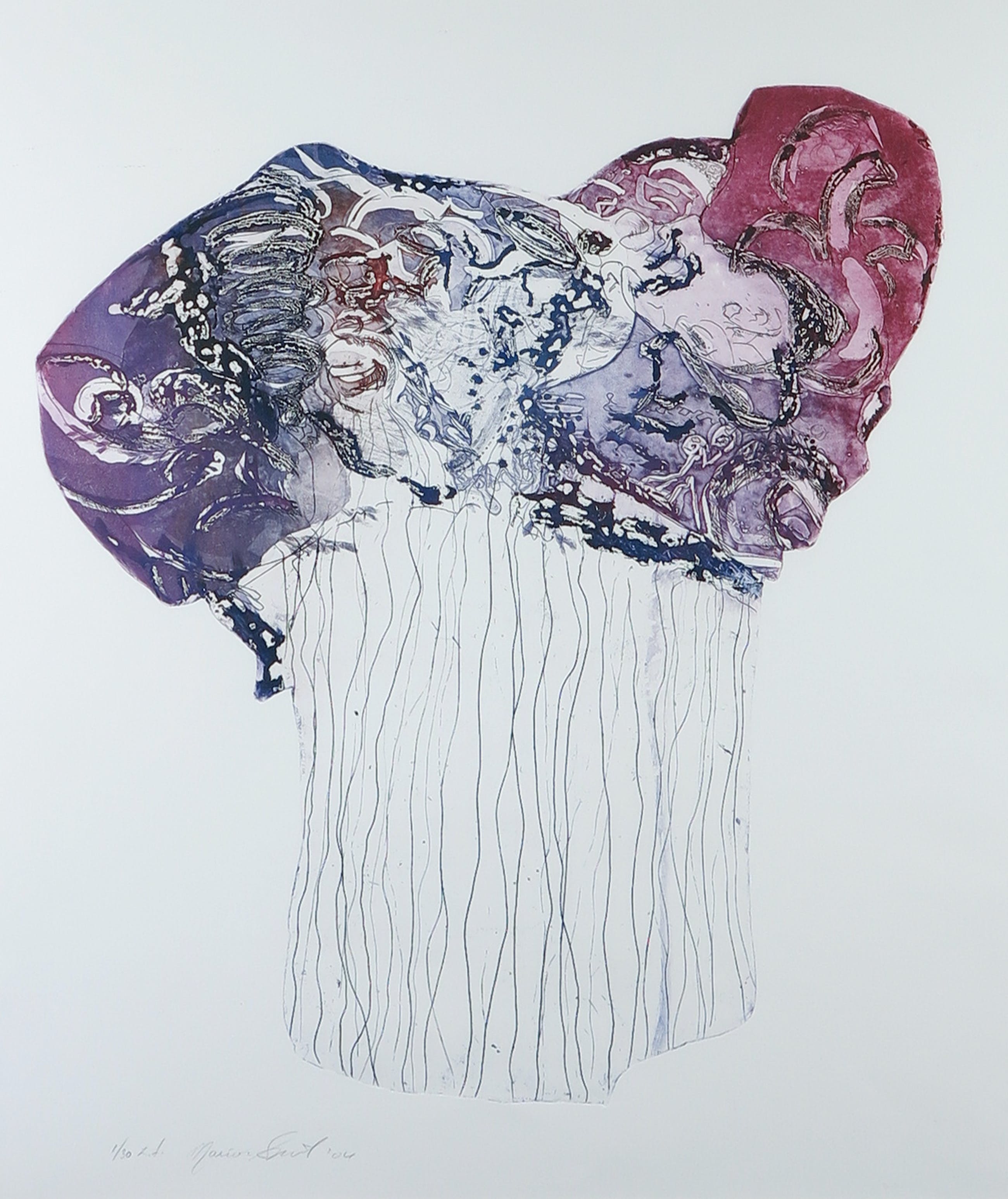 Marion Smit - Ets en aquatint, Z.T. - Ingelijst Verkocht | Kunstveiling.nl