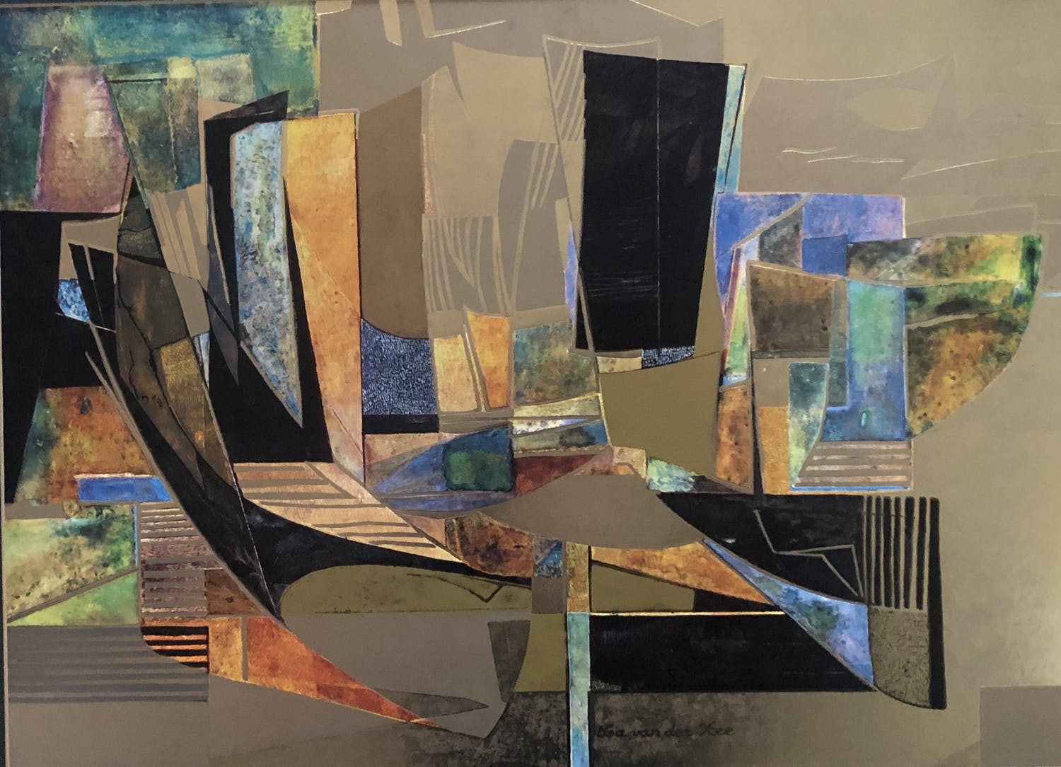 Isa van der Zee - abstracte compositie Verkocht | Kunstveiling.nl