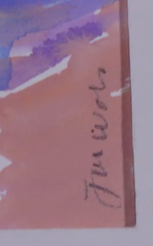 Joe Wols - Acryl op papier, Landschap Verkocht | Kunstveiling.nl