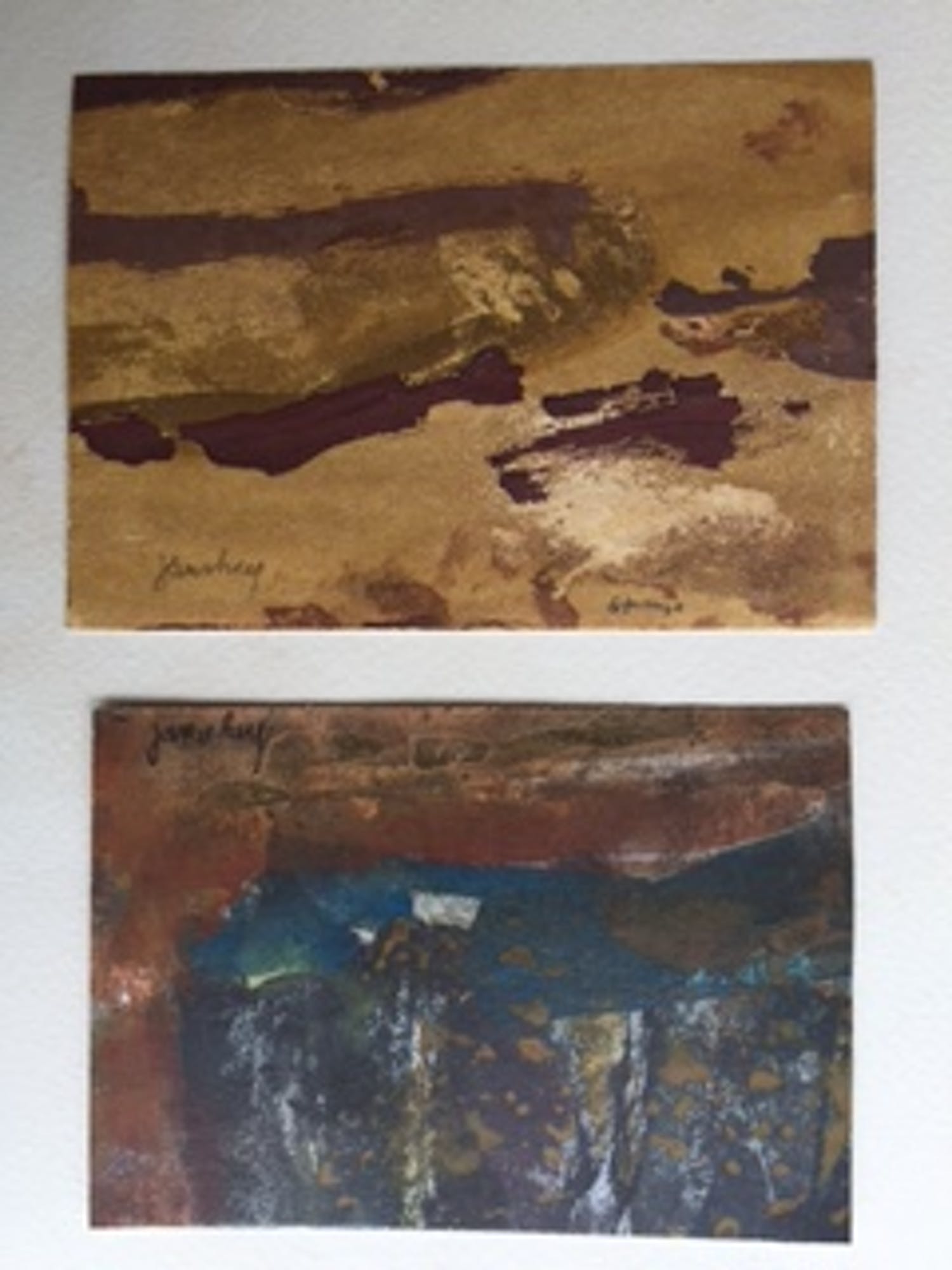 Jan van Heel - Twee geabstraheerde landschappen Verkocht | Kunstveiling.nl