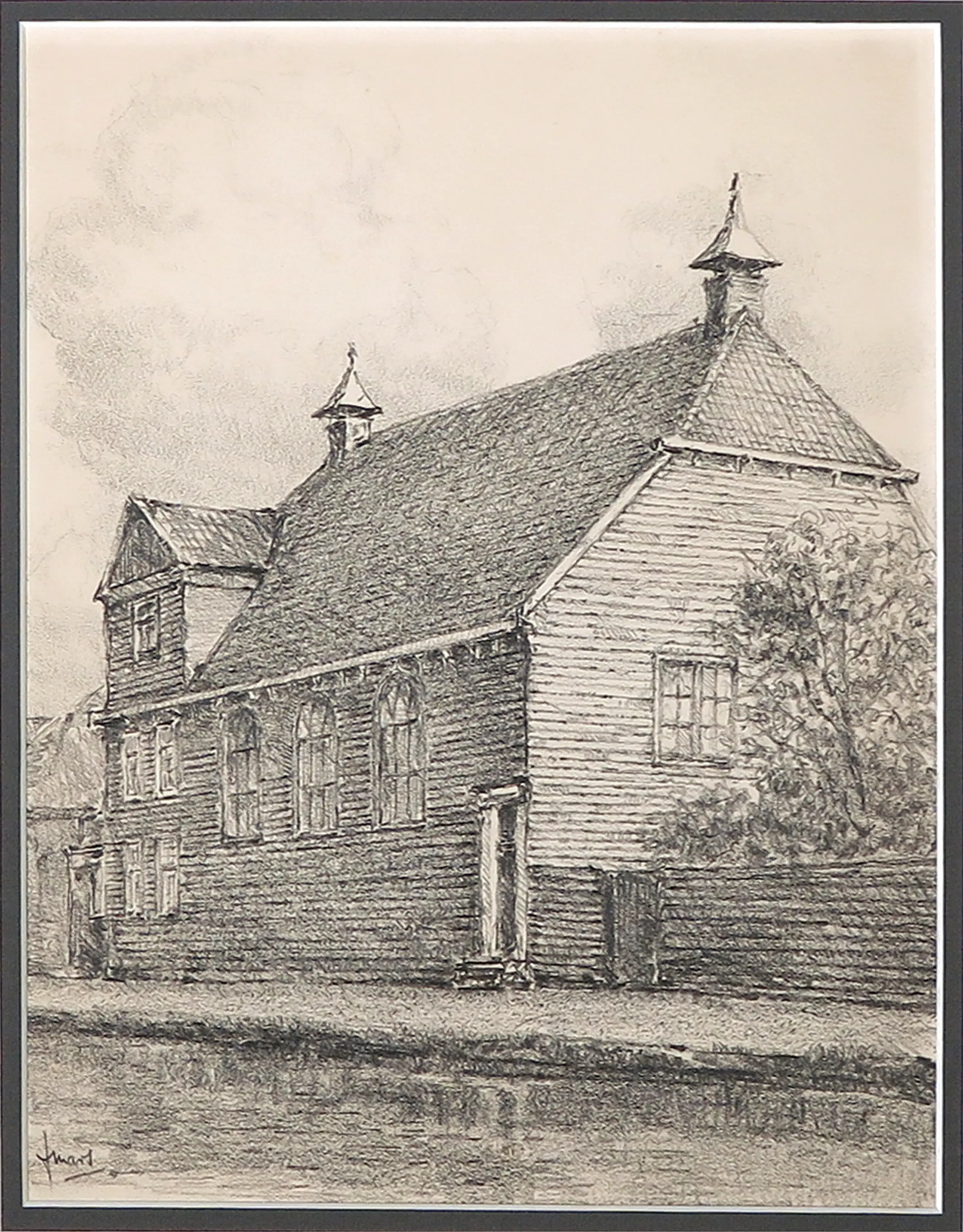 Frans Mars - Houtskooltekening, Stilleven Verkocht | Kunstveiling.nl