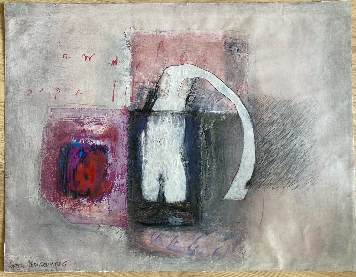 Peter Langenberg - Gemengde techniek op papier Verkocht | Kunstveiling.nl