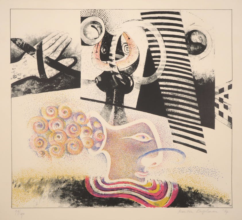 Martin Engelman - Martin Engelman: Litho, Compositie met hoofd en hand ...