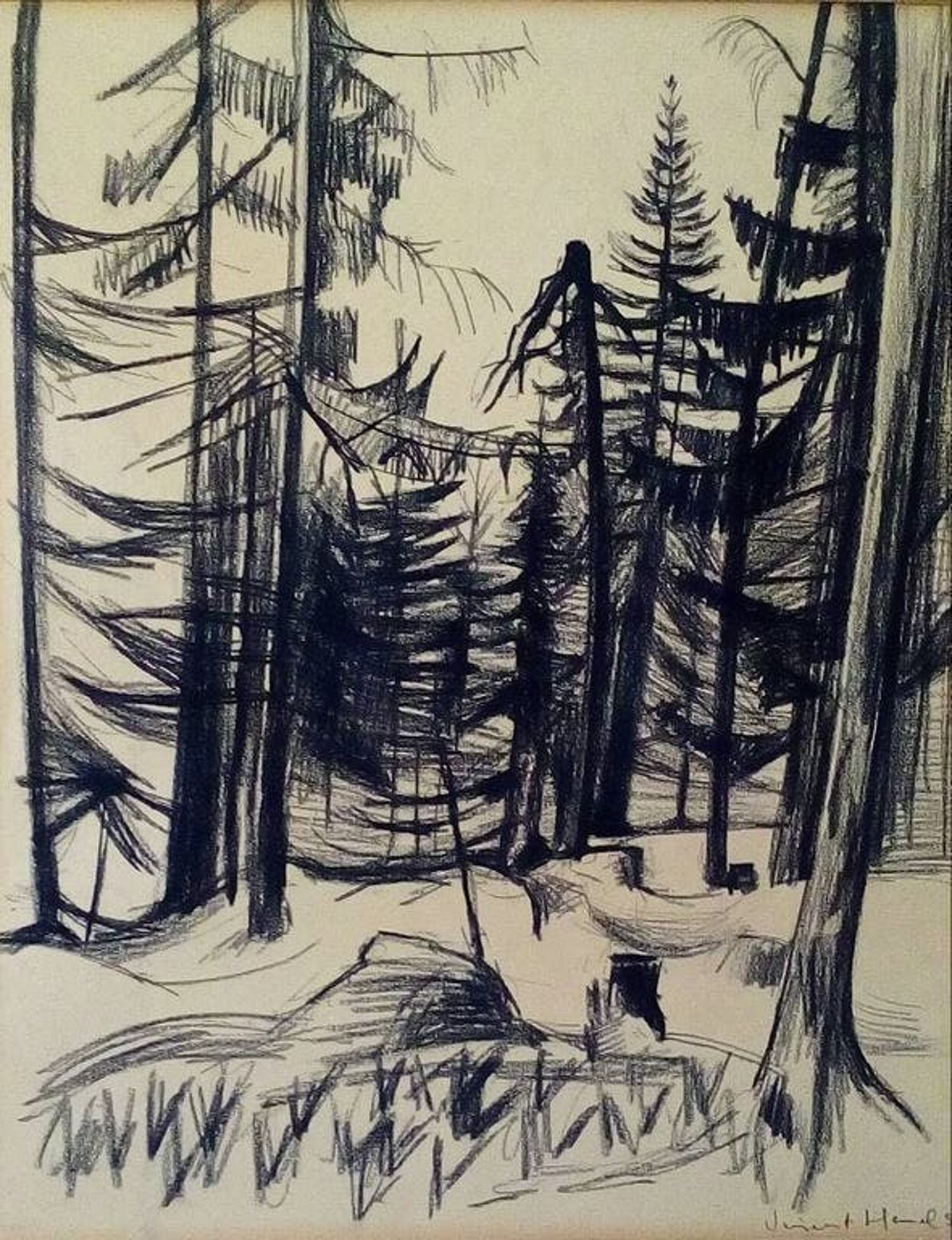 Vincent Hamel - Charcoal on paper Verkocht | Kunstveiling.nl