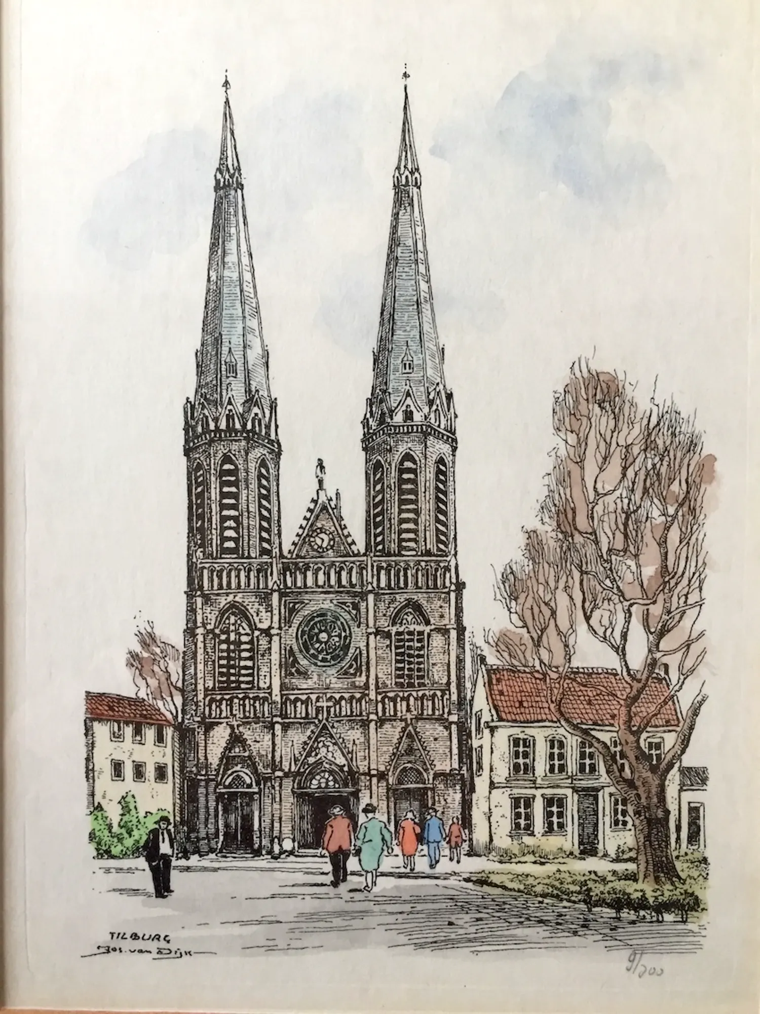Jos van Dijk - TILBURG - Litho, Ingelijst Verkocht | Kunstveiling.nl