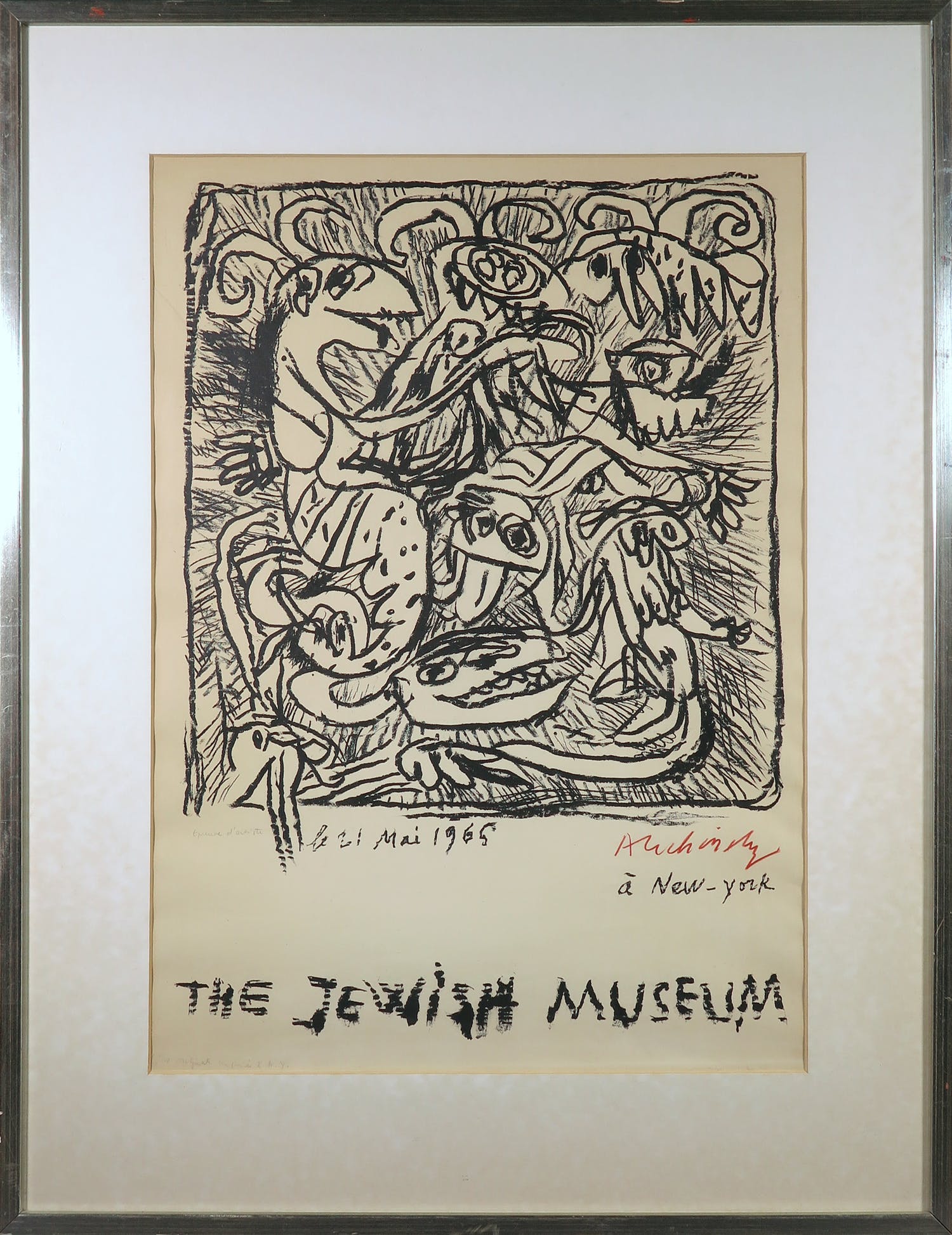Pierre Alechinsky - Litho, The Jewish Museum (New York) - Ingelijst ...
