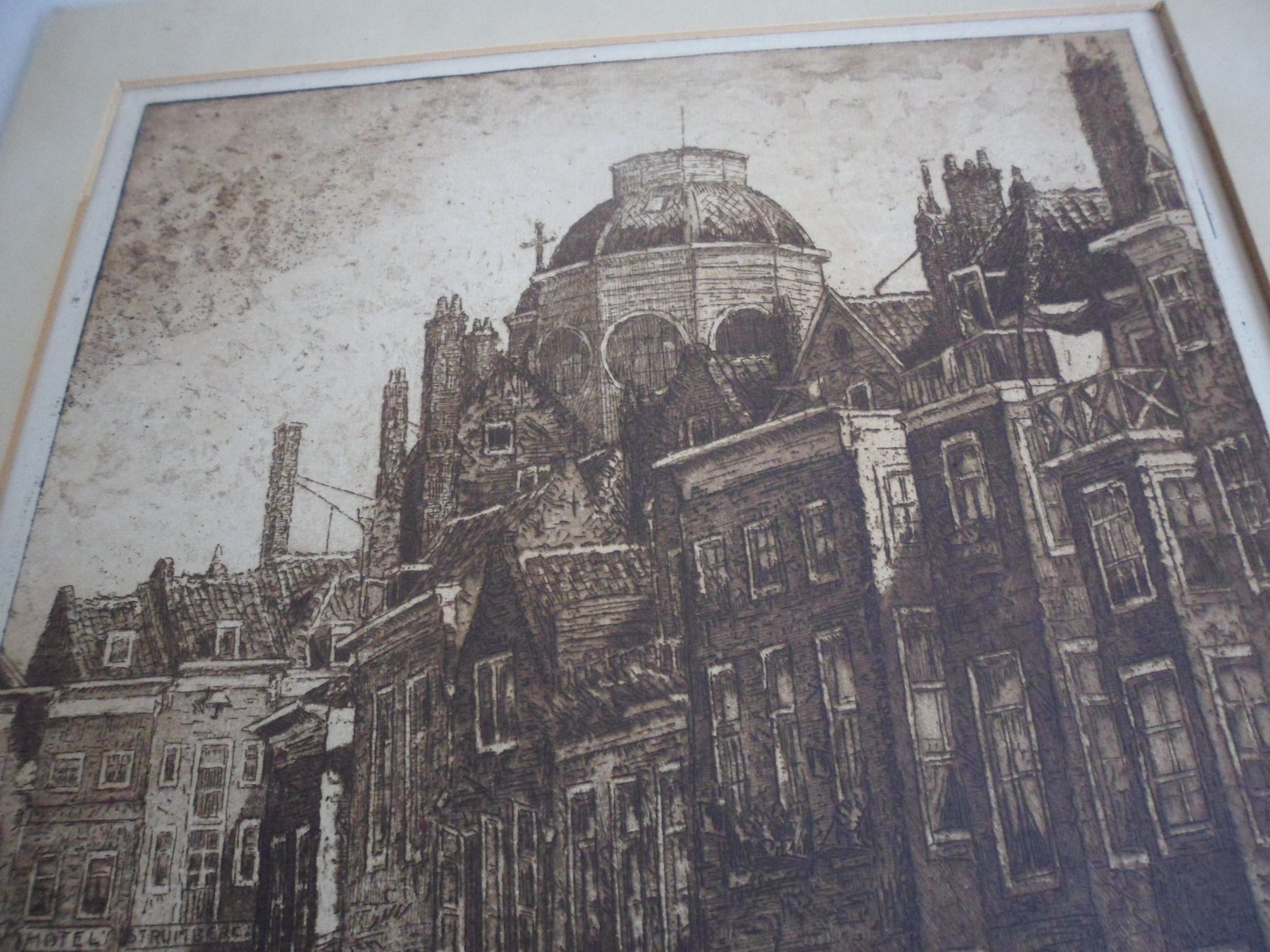 Eugene Rensburg - Ets , titel: Steiger te Rotterdam. Verkocht ...