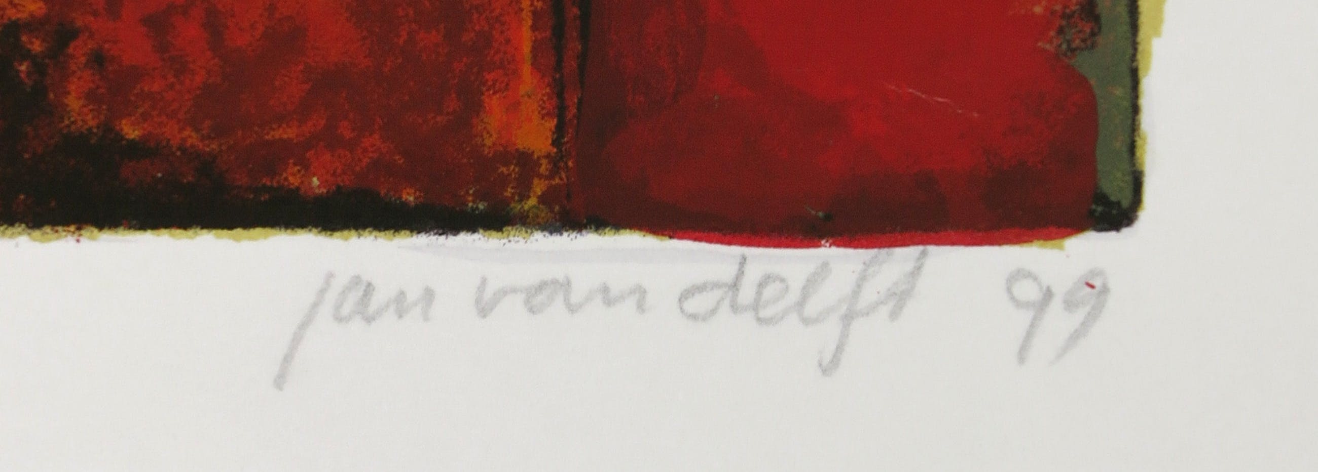 Jan van Delft - Zeefdruk, Gevelteken Verkocht | Kunstveiling.nl