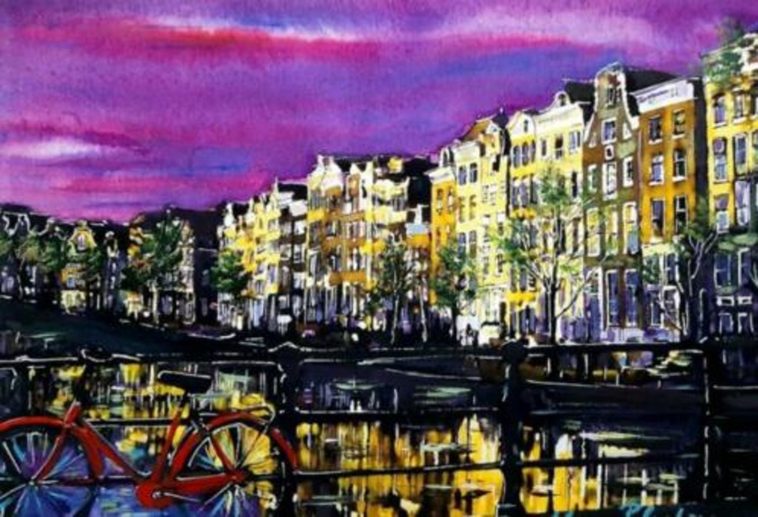 Elena Polyakova - Evening in Amsterdam Verkocht | Kunstveiling.nl