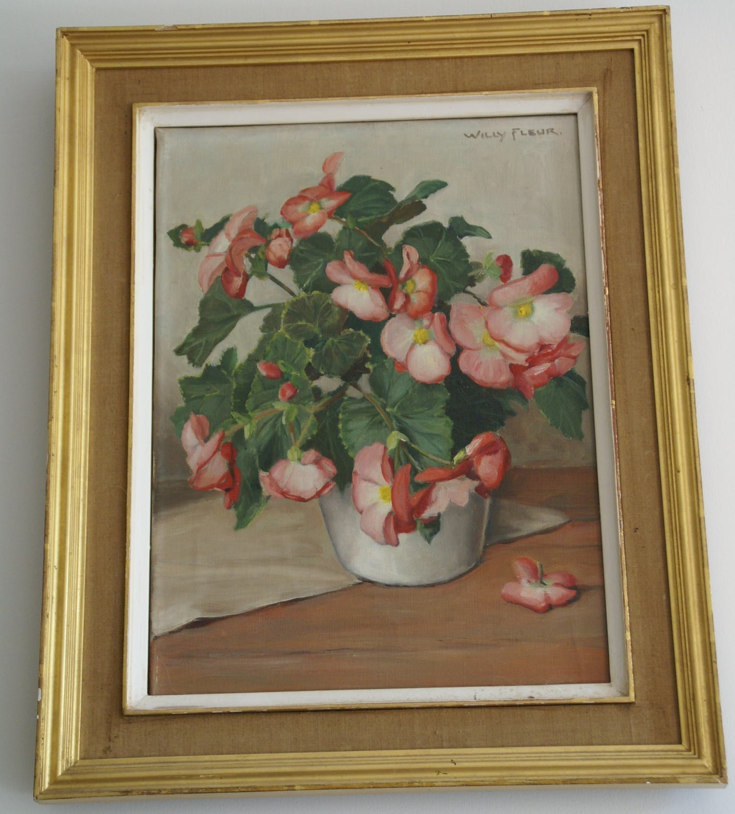 Willy Fleur - Begonia in pot Verkocht | Kunstveiling.nl