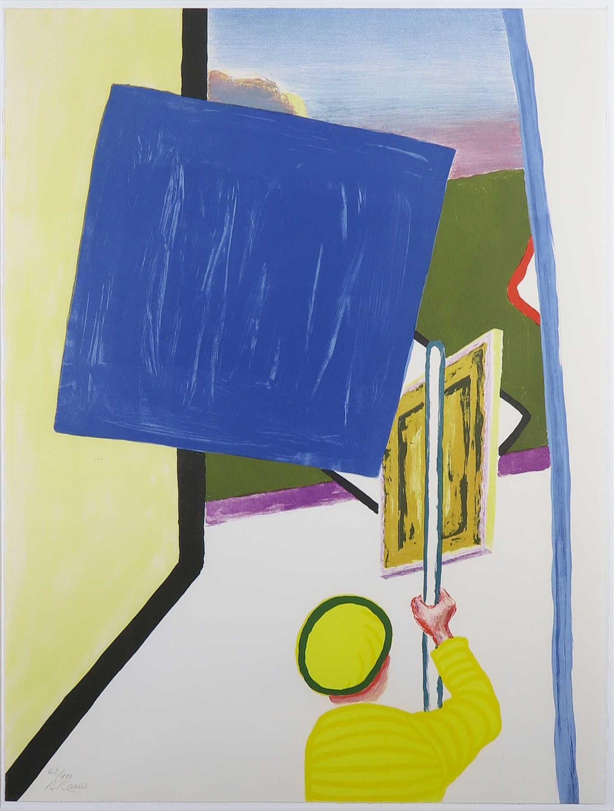 Roger Raveel - Litho, De schilderijenoptocht (...) - Ingelijst verkocht ...