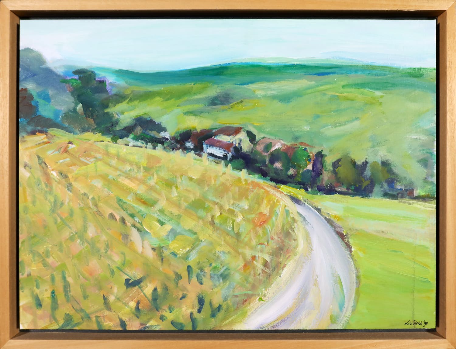 Liz Strick - Acryl op papier, Fessenbach, Black Forest - Ingelijst Verkocht | Kunstveiling.nl