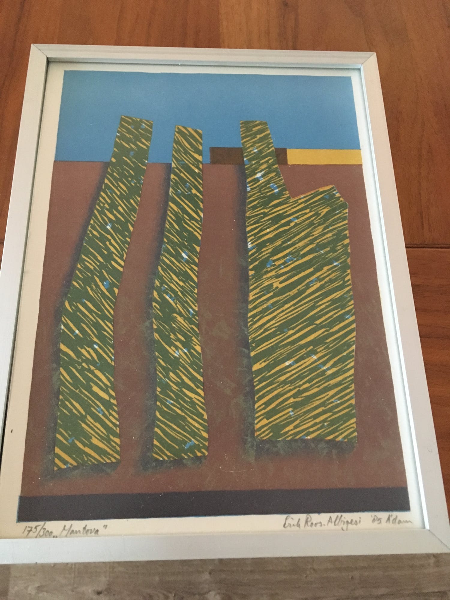 Erik Roos - Kleurenlitho ‘Mantova’ ingelijst Verkocht | Kunstveiling.nl