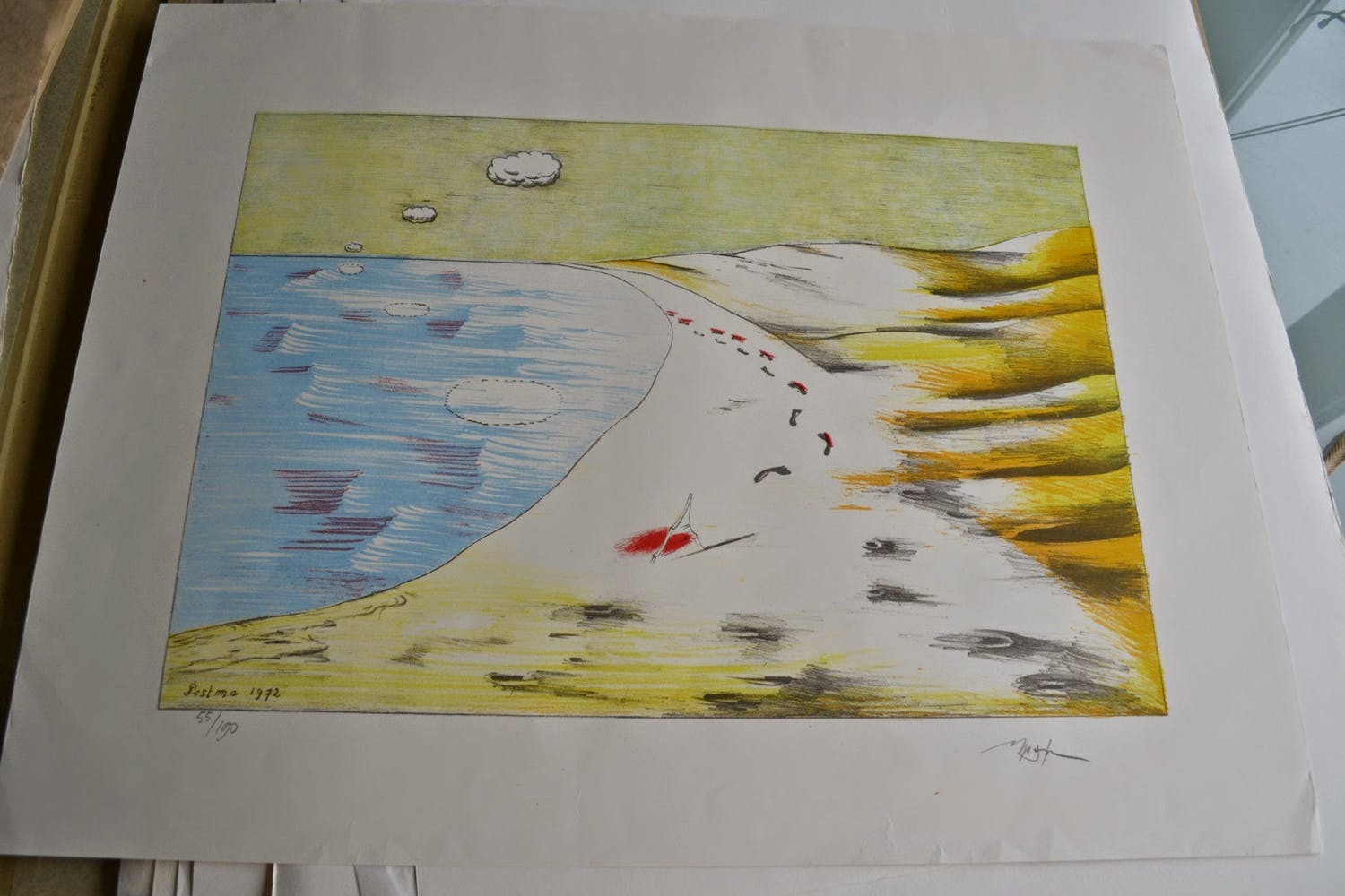 Hannes Postma - Strand (Prent 190) kopen? Bied vanaf 25! | Kunstveiling.nl