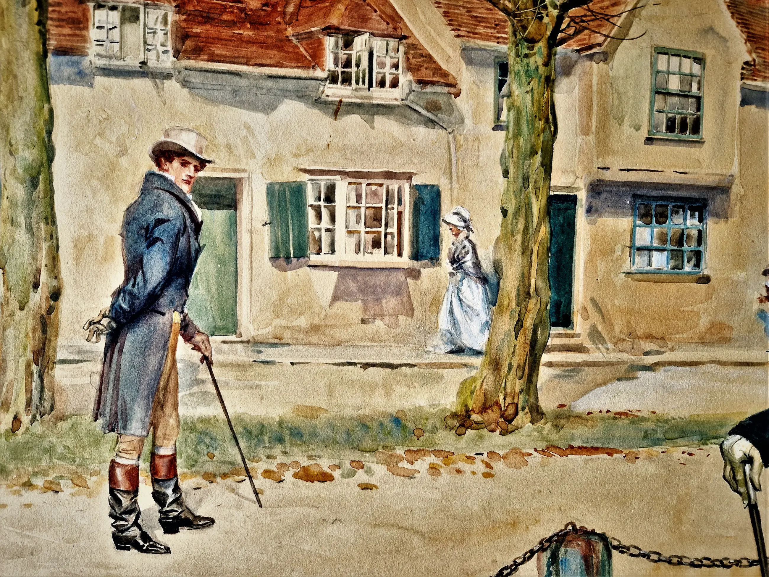 Henry Matthew Brock - Magnifieke Britse gouache "personen in ...