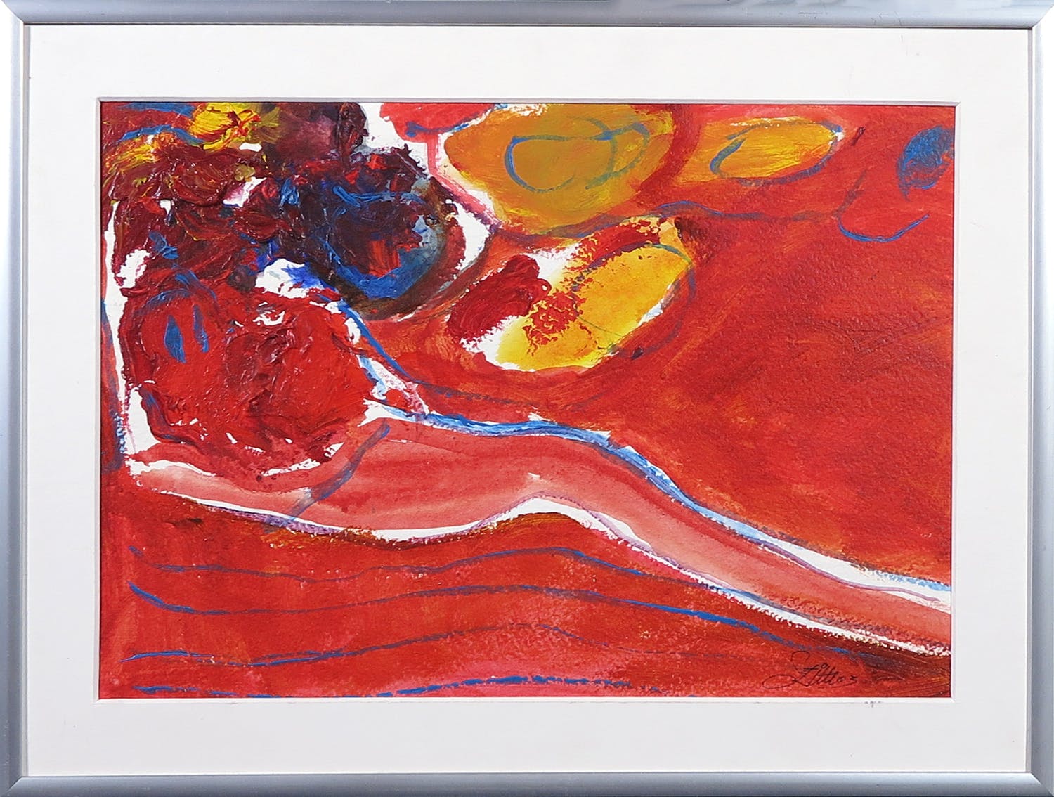 Franscz Witte - Acryl op papier, Malta 2 - Ingelijst Verkocht ...